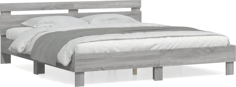 vidaXL Rám postele s čelem 180 x 200 cm kompozitní dřevo [3207399] Barva: dub sonoma
