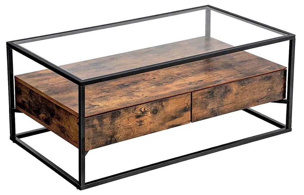 Skleněný konferenční stolek v průmyslovém designu