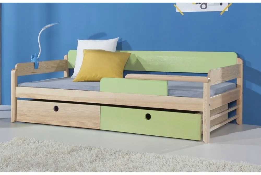 Dětská postel s úložným prostorem NATY, masiv borovice MEBLOBED