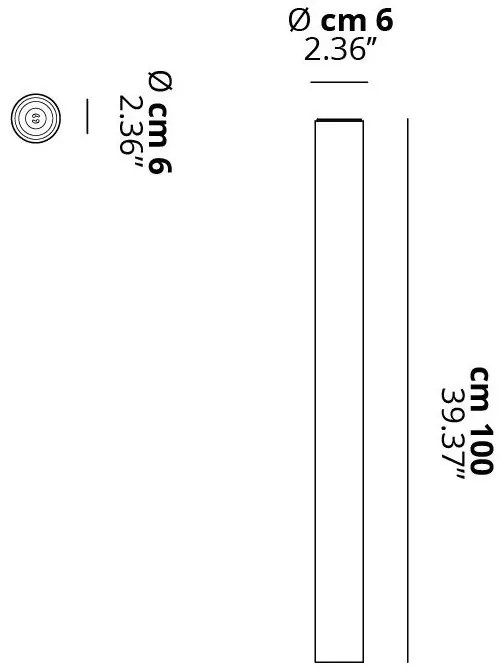 Lodes A-tube large, bílé stropní válcové svítidlo, 1x10W LED GU10, výška 100cm