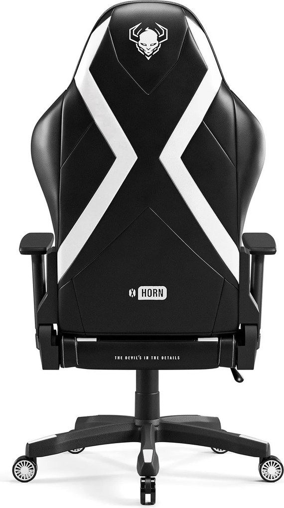 Herní židle z ekokůže Normal Size, černo-bílá: Diablo X-Horn 2.0