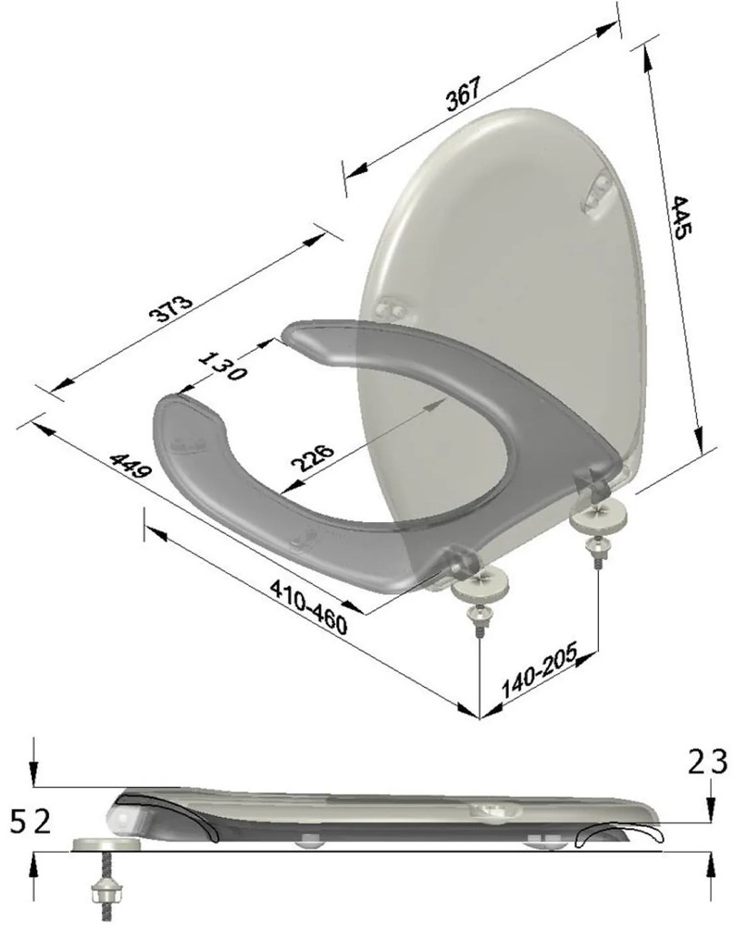 Sapho, URAN PROJECT WC sedátko pro postižené, bílá, 1010
