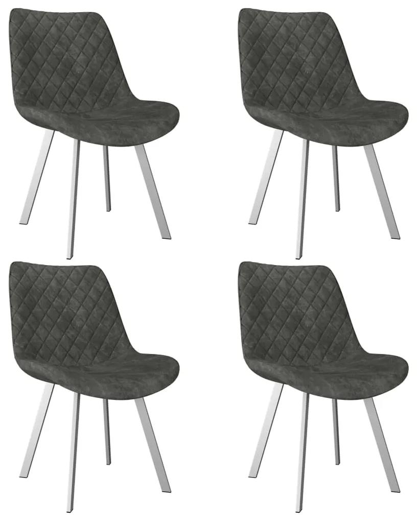 279418 vidaXL Jídelní židle 4 ks šedé umělá broušená kůže