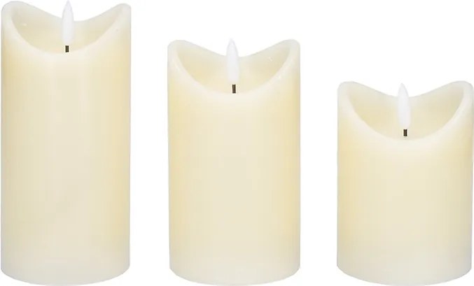 SOLIGHT LED sada svíček z přírodního vosku 3ks, AAA
