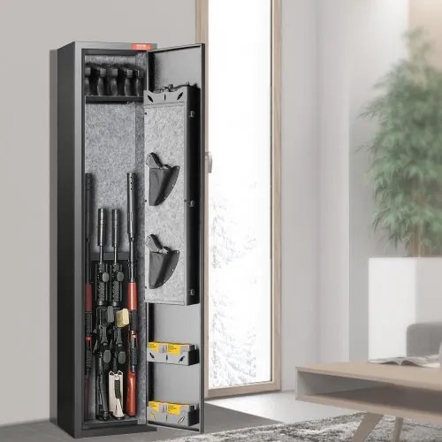Gun Safe Puška Safe se zámkem otisků prstů pro 5 pušek a 4 pistole