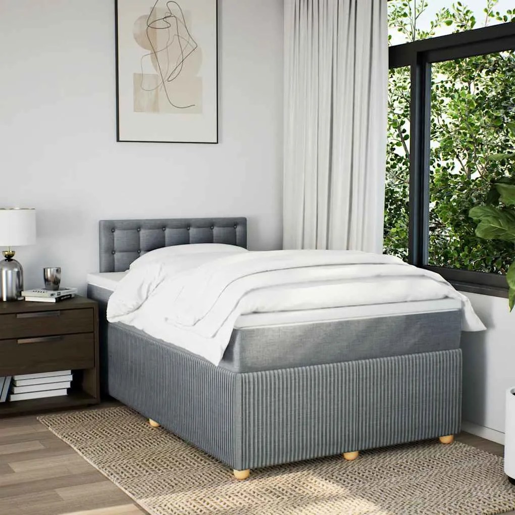 Box spring postel s matrací světle šedá 120x190 cm textil 3289709
