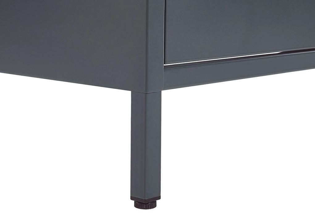 Ocelový noční stolek šedý MALAVI Beliani