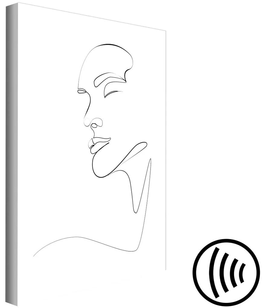 Obraz Linear art - Obličej ženy kreslený jednou linií na bílém pozadí