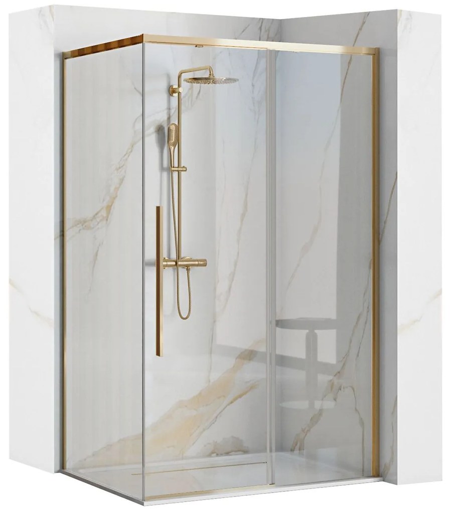 Rea - SOLAR GOLD ELEGANT sprchový kout 80 x 100 cm, čiré sklo/zlatý profil, REA-K4901