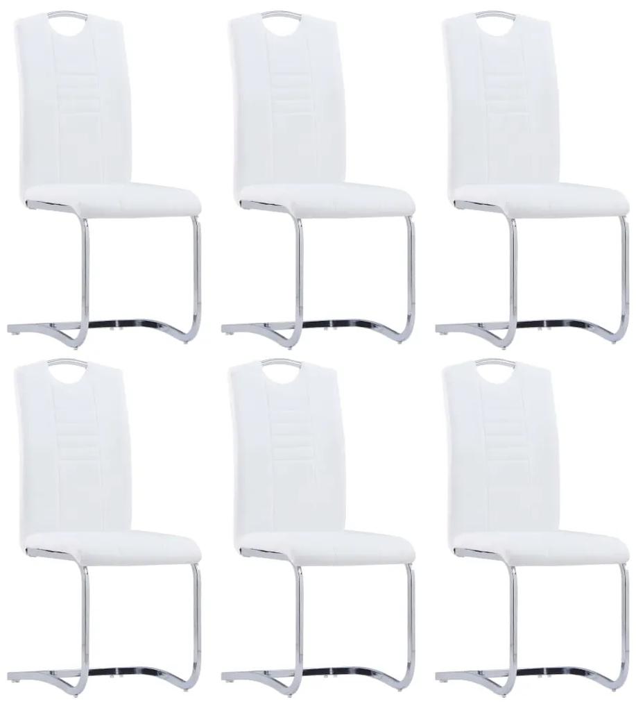 Konzolové jídelní židle 6 ks bílé umělá kůže,  278835