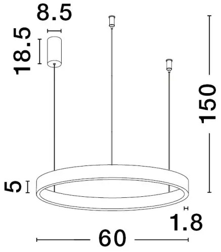 LED lustr Elowen 60 zlaté
