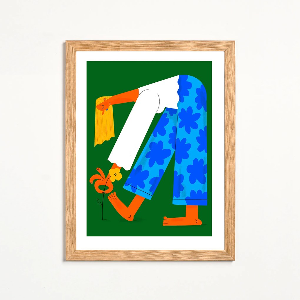 Alexandra Májová | Picking flower Rám: Dubový, Velikost: 100 x 70 cm