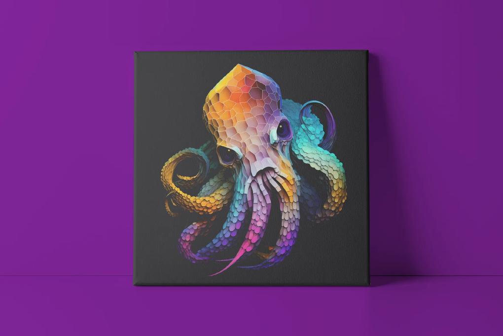 Obraz na plátně - barevná chobotnice FeelHappy.cz Velikost obrazu: 100 x 100 cm