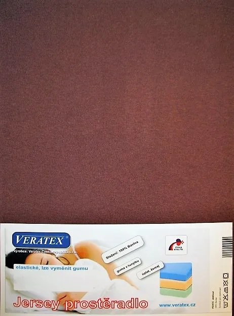 Veratex Jersey prostěradlo na masážní lůžko 60x190 cm (č.33 - tmavě hnědá)  Jersey, 100% bavlna