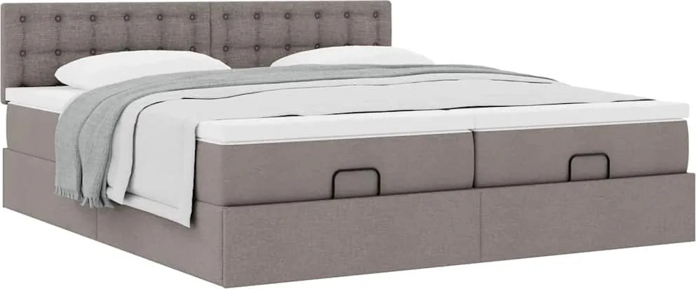 Osmanský rám postele s matrací taupe 180x200cm textil 3312040