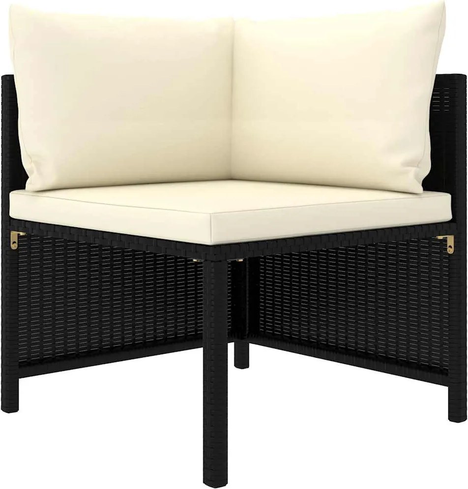8dílná zahradní sedací souprava s poduškami polyratan černá 3059793