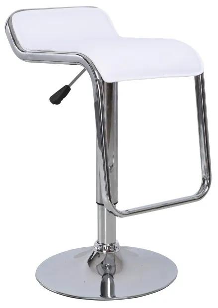 barová židle Tempo Kondela Ilana, ekokůže bílá / chrom
