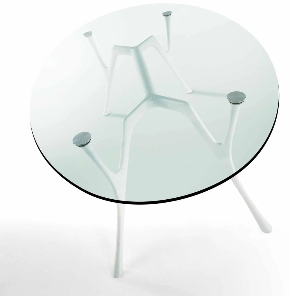 CAIMI BREVETTI - Stůl PEGASO se skleněnou deskou - Ø 130 cm