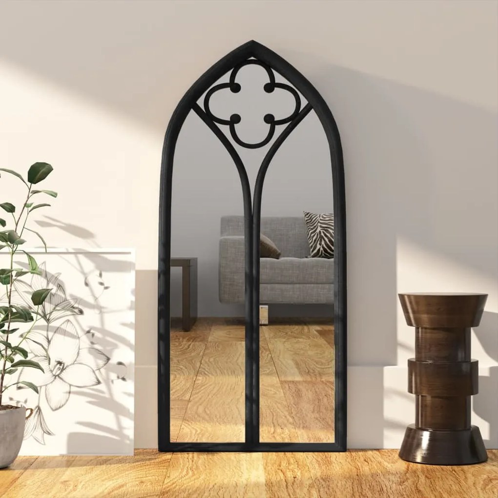 Zrcadlo černé 100 x 45 cm železo do interiéru 3093520