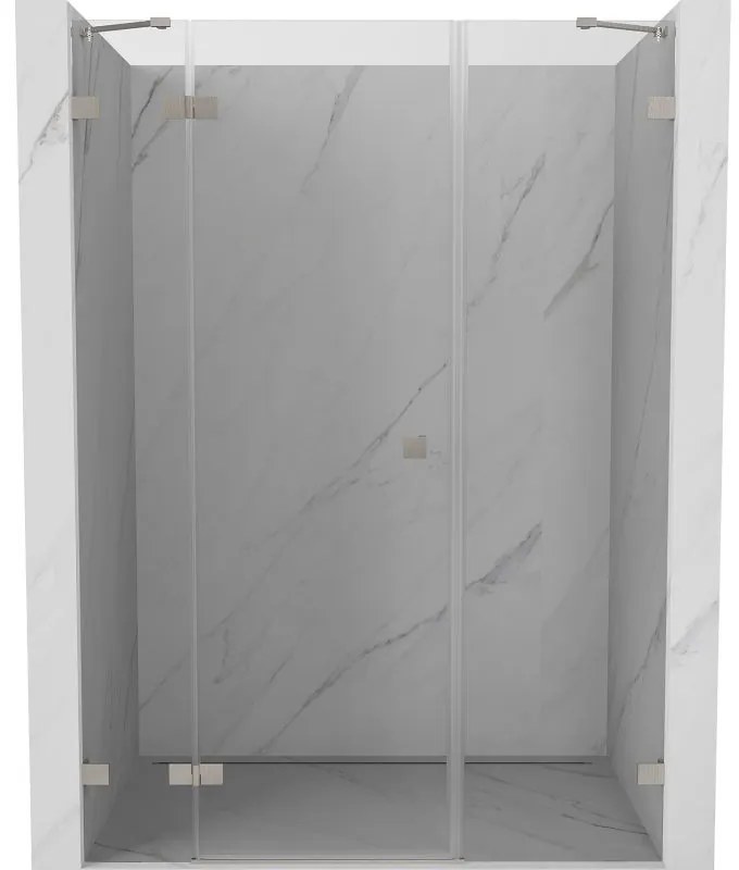 Mexen Lunar sprchové dveře otočné levé 150 cm, transparentní, kartáčovaný nikl - 834S-150-050-97-00-L