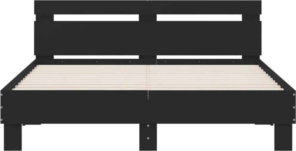 Rám postele s čelem a LED osvětlením černý 140 x 190 cm 3207561