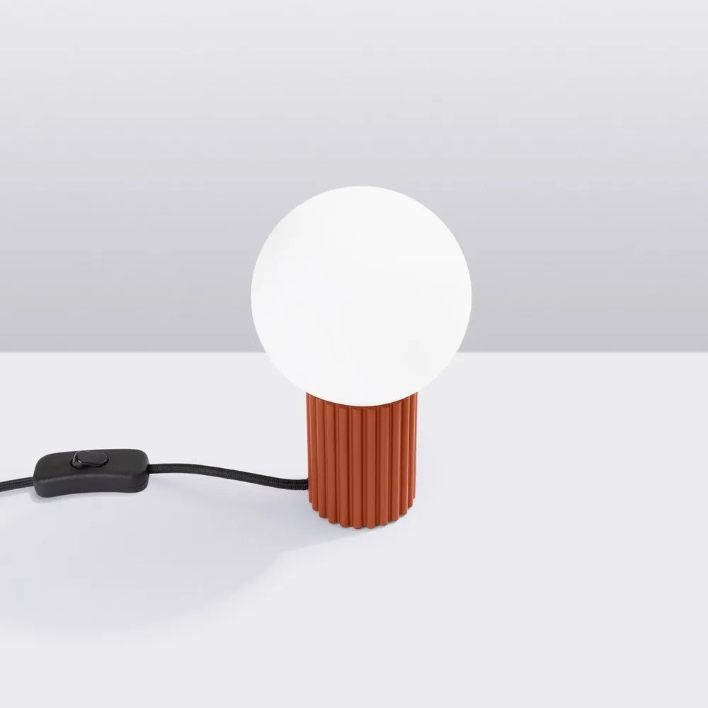 Oranžová stolní lampa se skleněným stínidlem (výška 19 cm) Orbital – Sollux