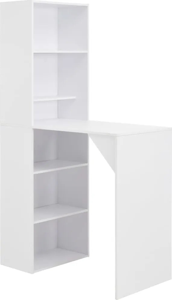 vidaXL Barový stůl se skříní 115 x 59 x 200 cm [280227] Barva: Bílá
