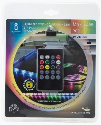 Aigostar - LED RGB Stmívatelný venkovní pásek 3m LED/24W/12/230V IP65 + DO