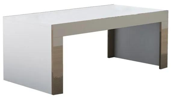 Konferenční stolek Mess, Barva: bílá / bílá lesk