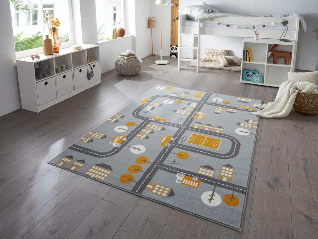 Hanse Home Collection koberce Dětský koberec Adventures 105530 Mouse Mustard - 120x170 cm