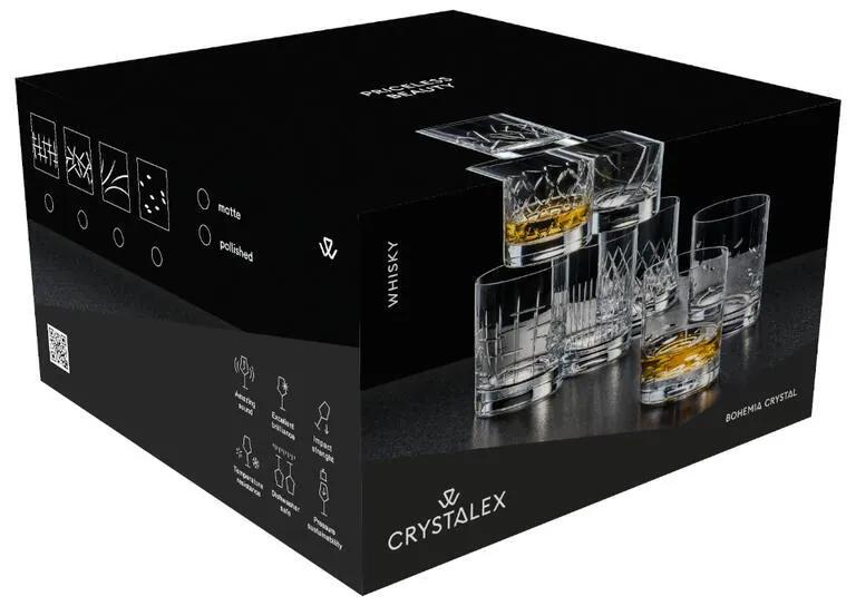 Crystalex - Bohemia Crystal Sklenice na Whisky Barline 280 ml, leštěný brus BR081, 4 ks