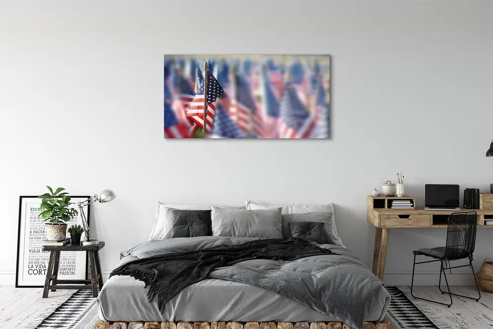 akrylový obraz Vlajky Spojených států 125x50 cm
