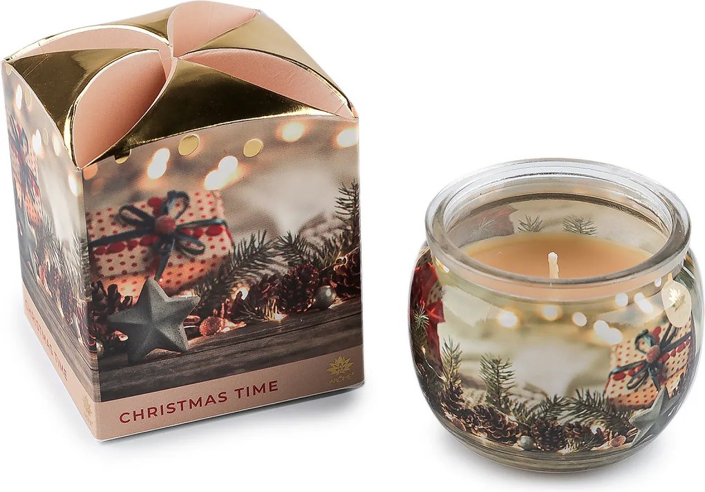LADO Vonná svíčka ve skle 90 g Varianta: 27 (Christmas Scent) lososová světlá, Balení: 12 ks