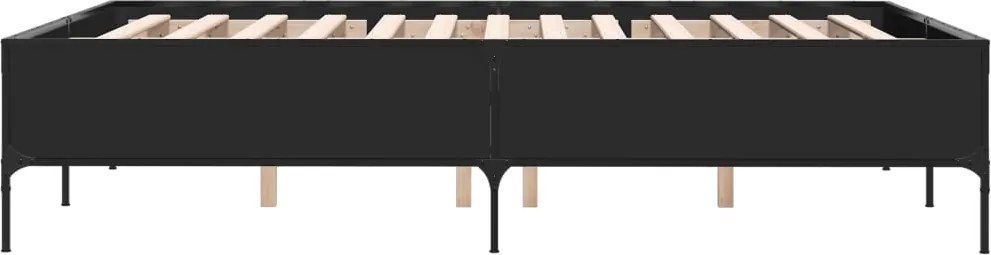 Rám postele černý 160 x 200 cm kompozitní dřevo a kov 3279787