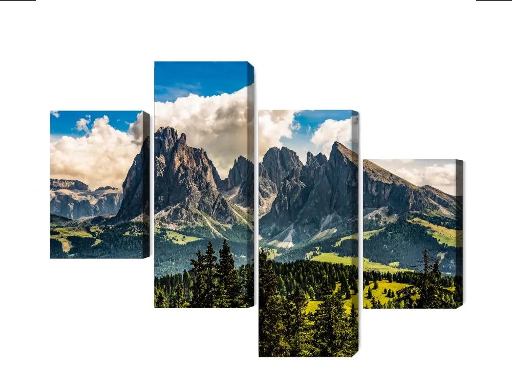 Vícedílný obraz Pohled Na Italské Dolomity 3D Nedostatek Nedostatek Přírodní plátno 240x150