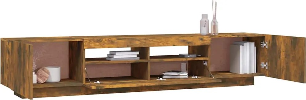 2dílný set TV skříněk s LED světly kouřový dub kompozitní dřevo 3120170