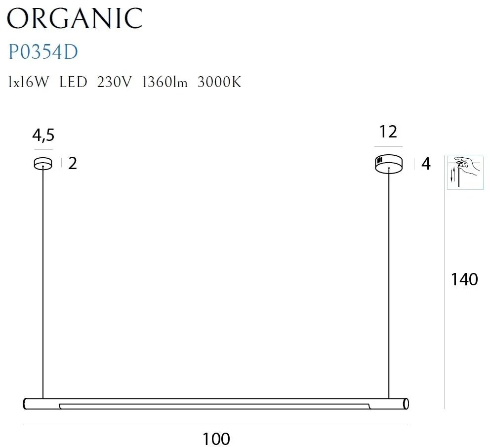 Maxlight Závěsné svítidlo Maxlight P0354D ORGANIC HORIZON 100 cm