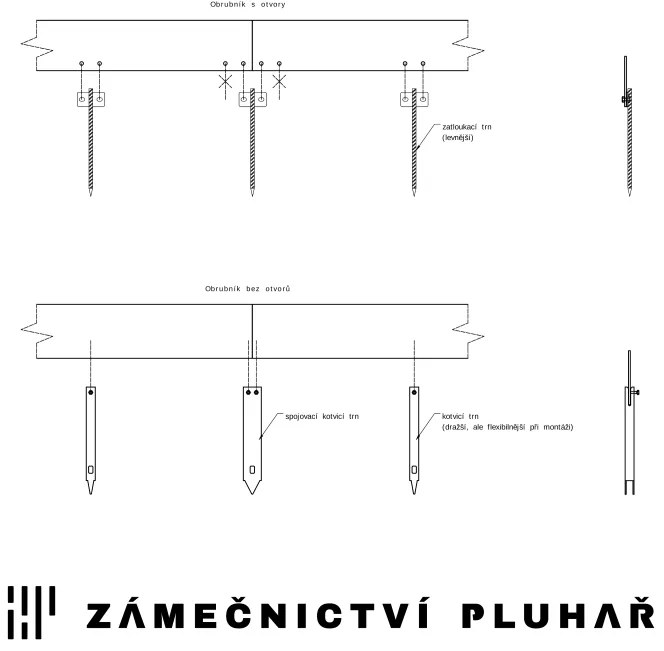 Zahradní kruhový obrubník CORTEN Ø 60 cm ✔ Bez otvorů (pro kotvicí trny)