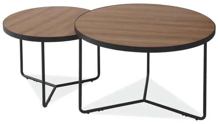 SIGNAL Konferenční stolek - ITALIA II, ořech/černá