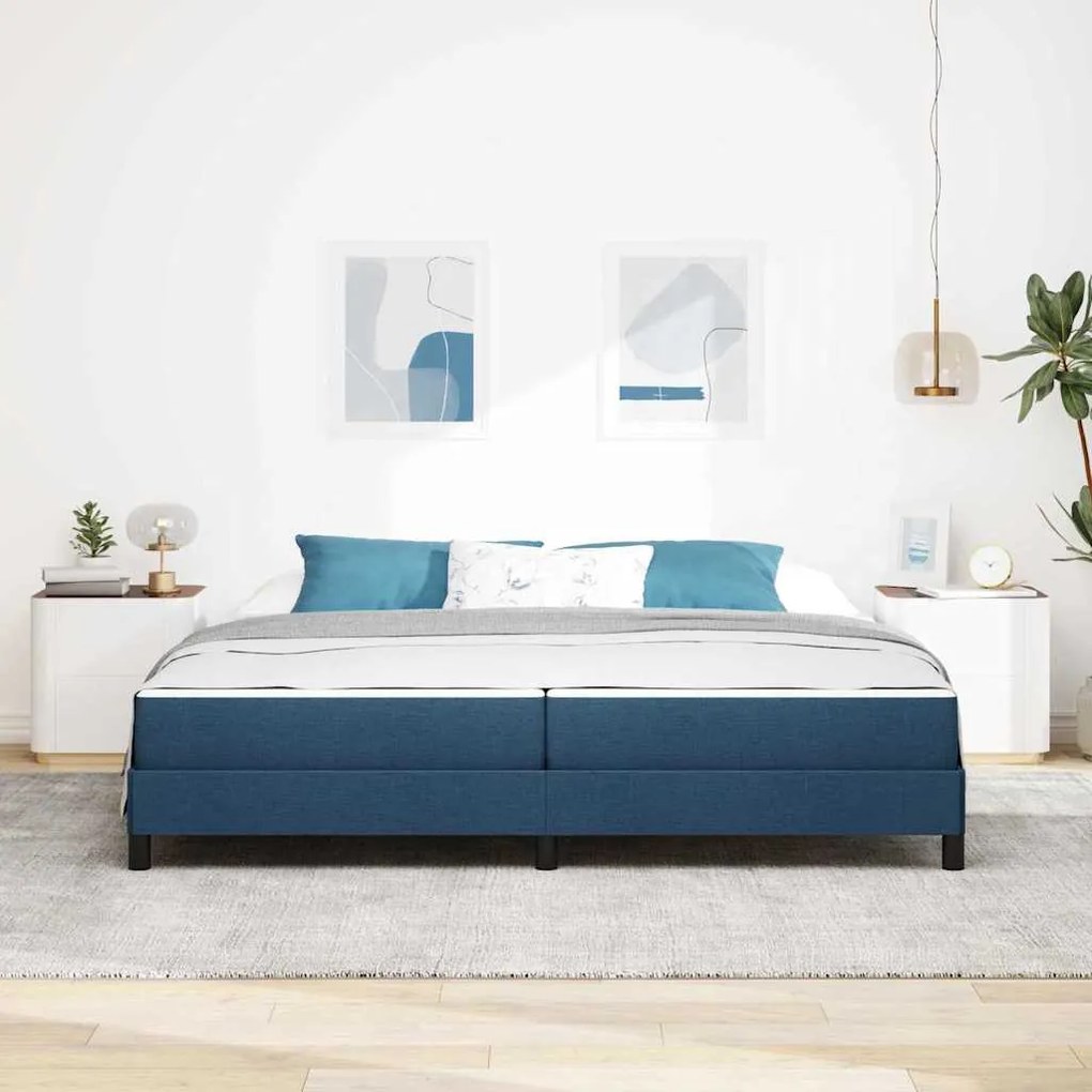 Postel s boxspringem Modrá 200 x 200 cm textil 3398520