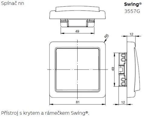 ABB Swing (L) žaluziové tlačítko hnědá 3557G-A88340 H1