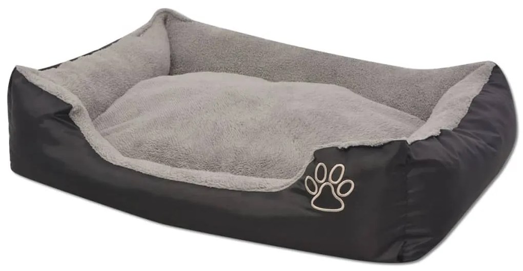 Pelíšek pro psy s polstrovaným polštářem velikost XL černý