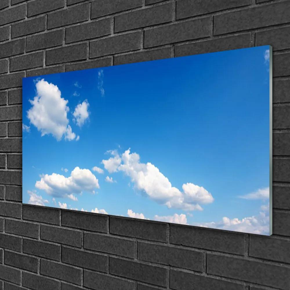 Obraz na skle Nebe Mraky Krajina 125x50 cm