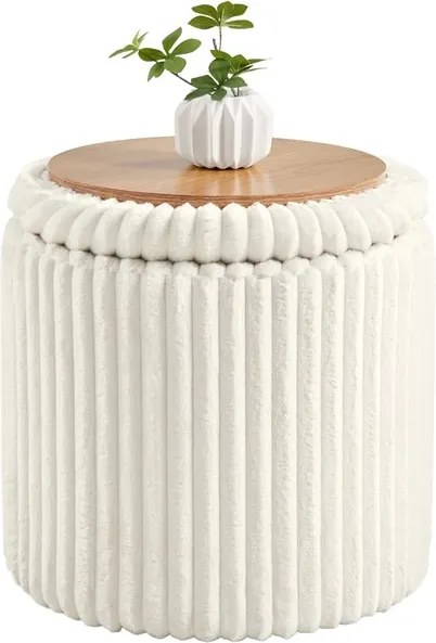 Taburet – béžová, ø43 cm × 45 cm (výška) (257755834861)