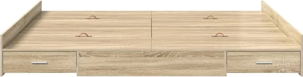 Rám postele s úložným prostorem s čelo Sonoma dub 180 x 200 cm 3335271