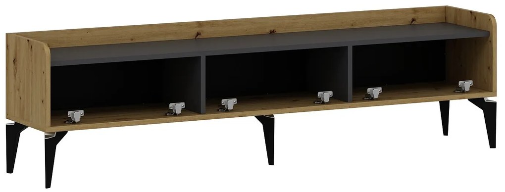VARDA TV stolek na nožičkách, dub Artisan / antracit