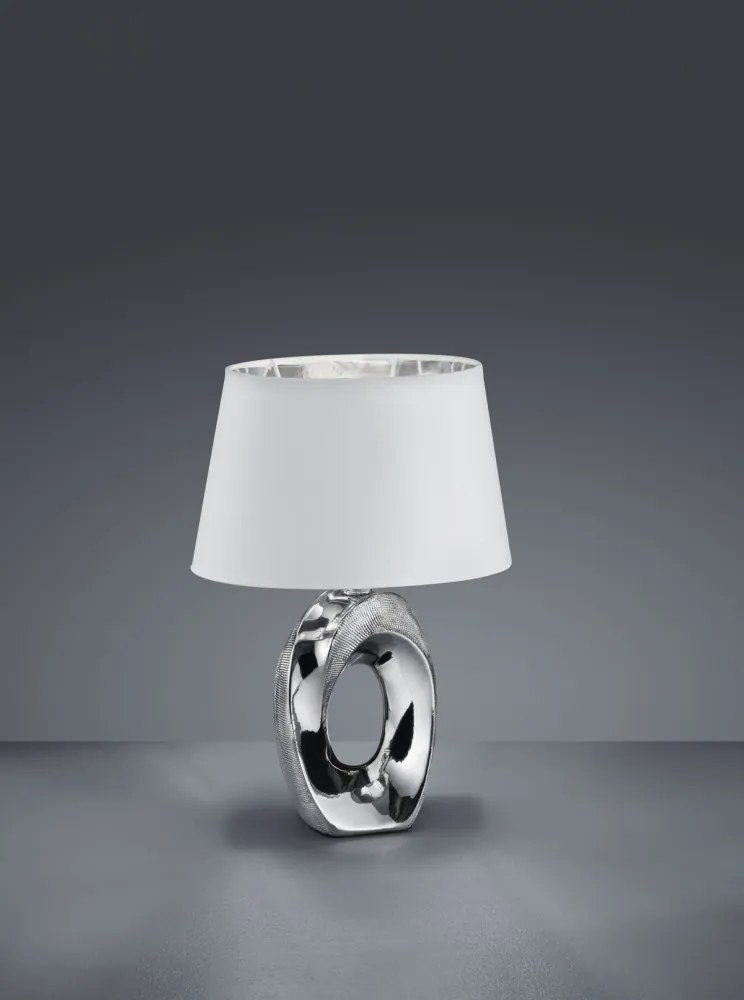 Trio TABA R50511089 Noční stolní lampa stříbrný keramika excl. 1 x E14, max. 40W IP20