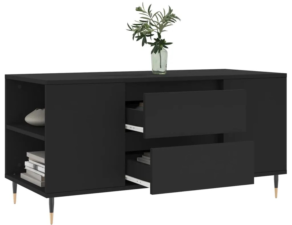 Konferenční stolek černý 102 x 44,5 x 50 cm kompozitní dřevo - Default Title