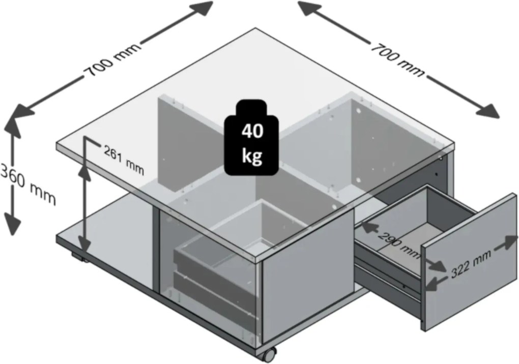 Sconto Konferenční stolek TWIN dub sonoma/bílá