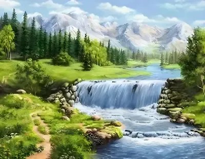 NORIMPEX Malování podle čísel Splav v horách / 40x50 cm